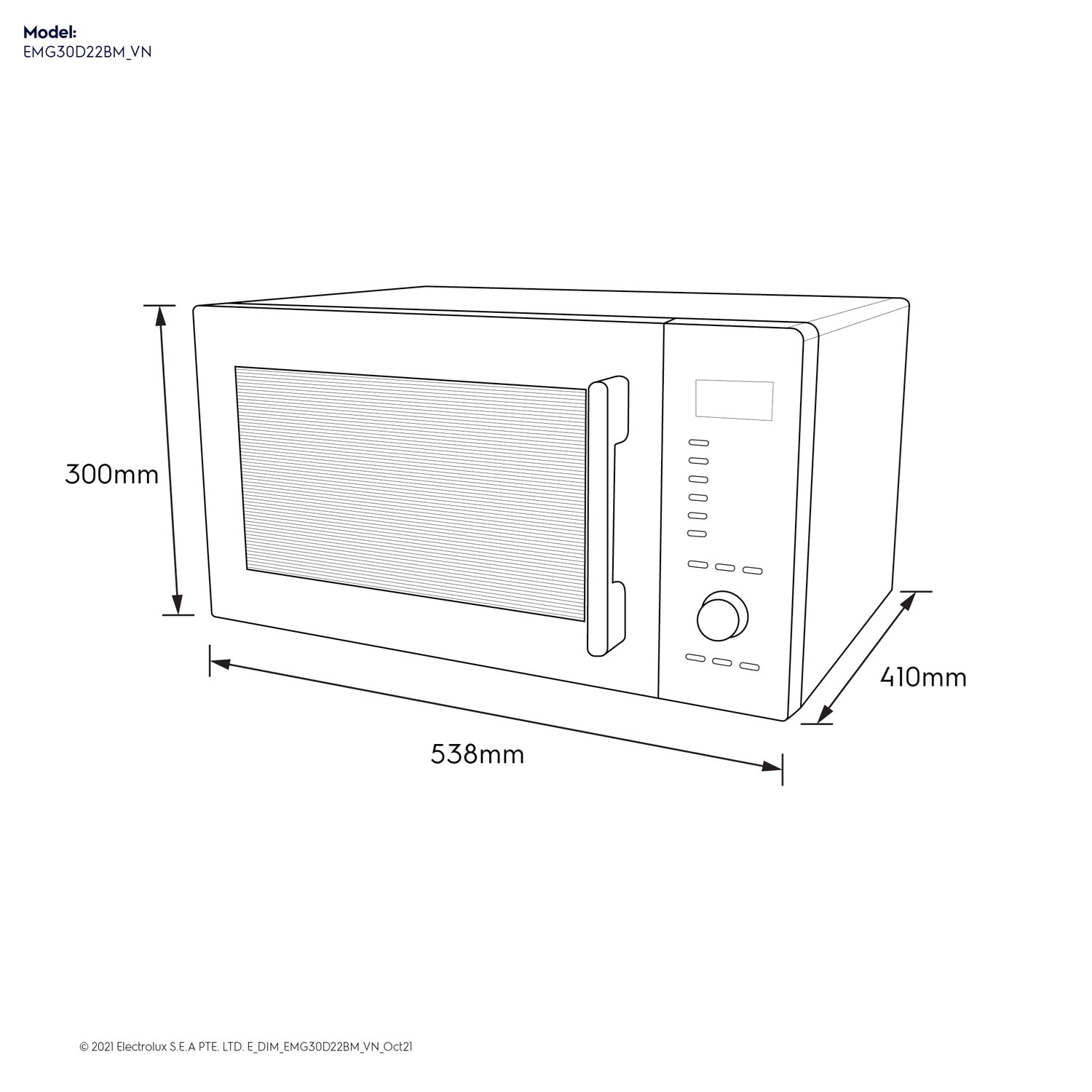 30L UltimateTaste 500 freestanding combination microwave oven - EMG30D22BM