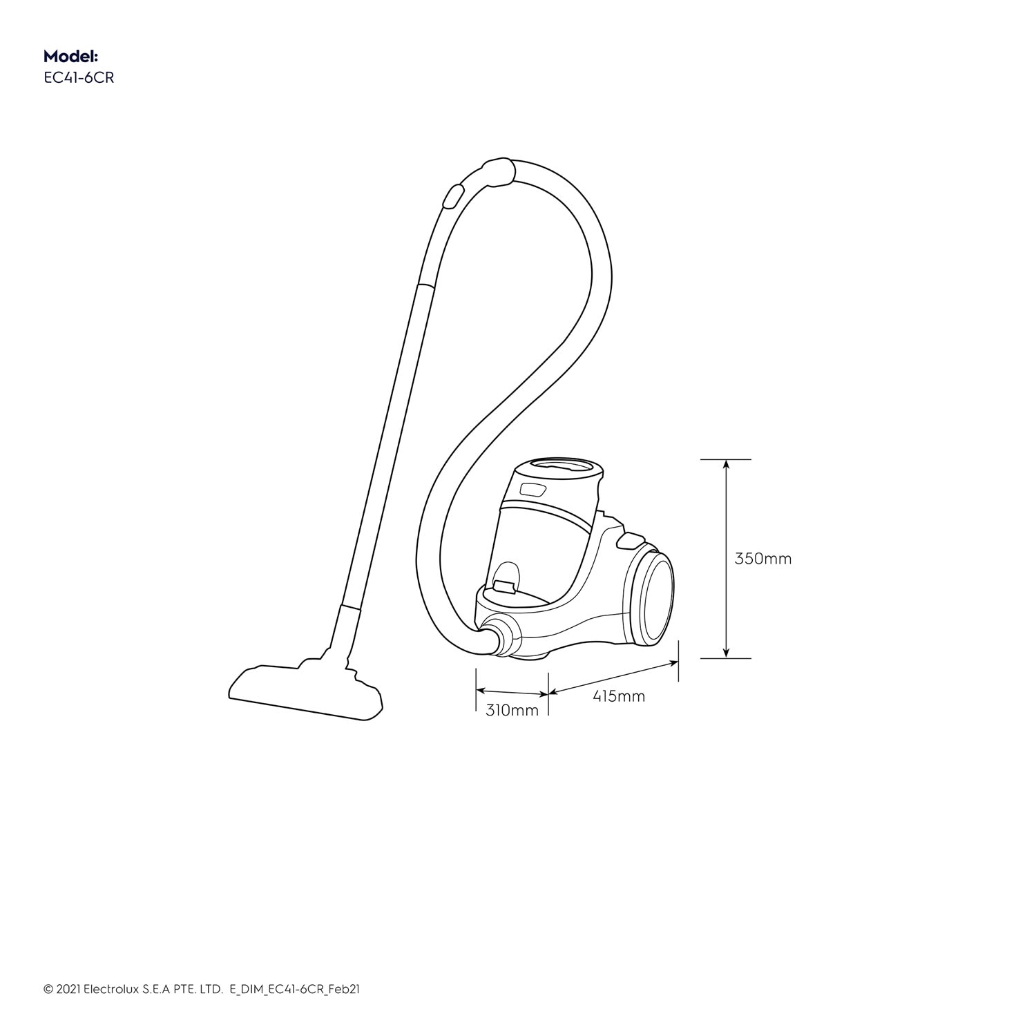 Electrolux Bagless Canister Vacuum Cleaner Best Price - EC41-6CR